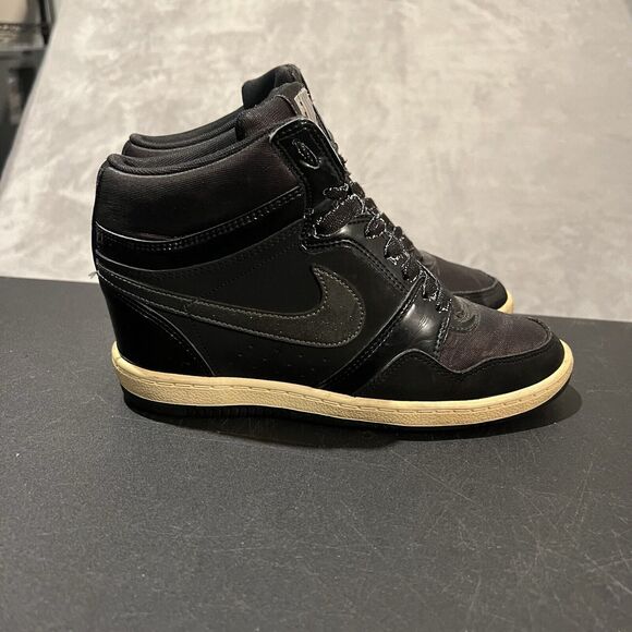 Nike | Shoes | Nike Force Sky High Womens 8 Black 6297460 Hidden Wedge ...